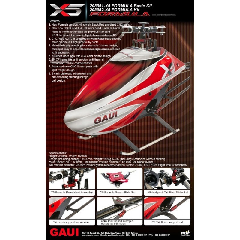 GAUI NEW - X5 Formula Kit SpinBlades 208031SB